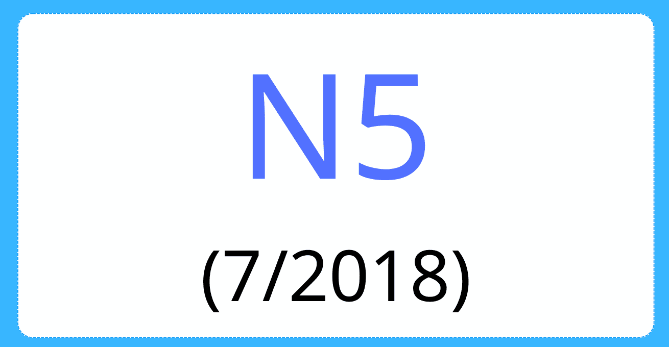 JLPT N5 KANJI VOCABULARY TEST JULY 2018